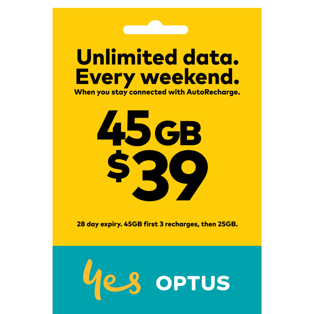 Optus $39 (Pay$13) Prepaid Starter sim (45GB / 28 Days) - OZ Tech Biz